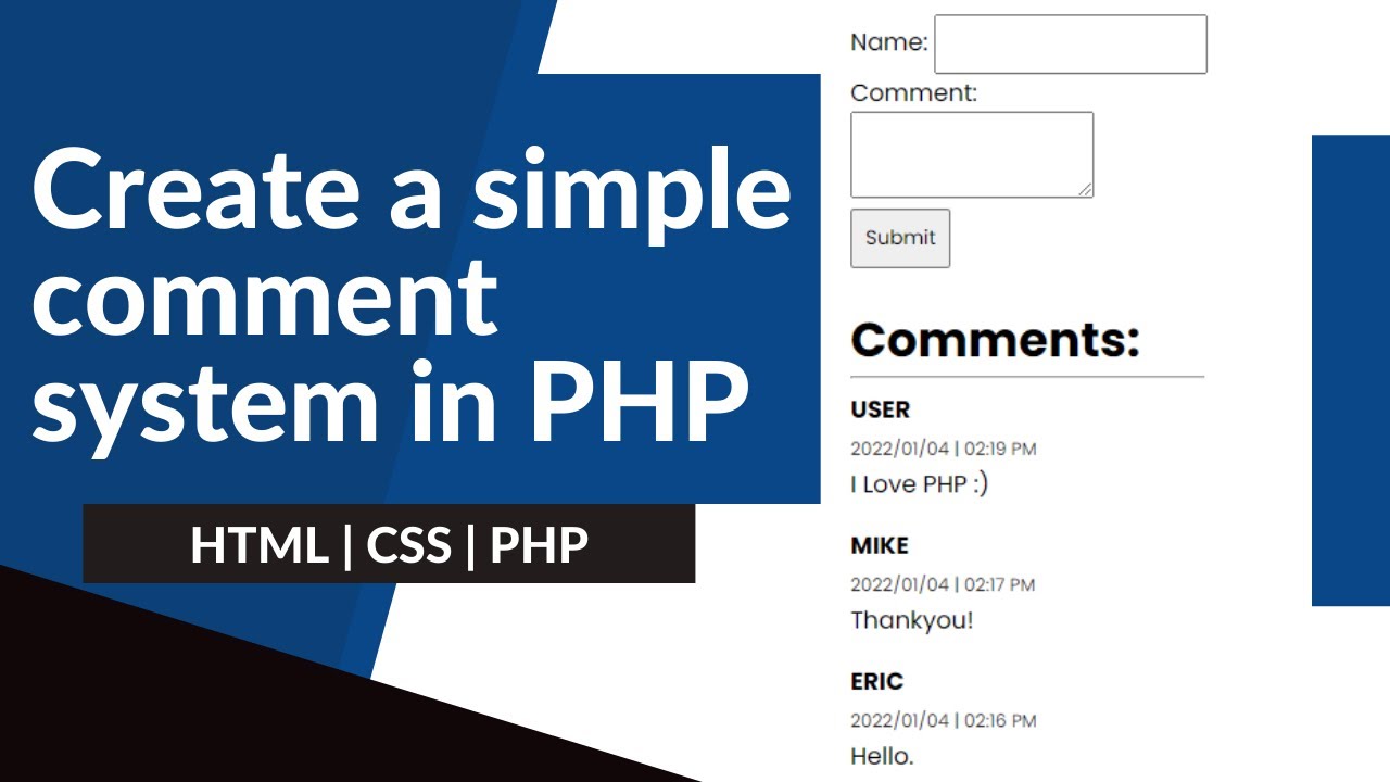 How To Make Comment Form In Html Php Create A Simple Comment System
