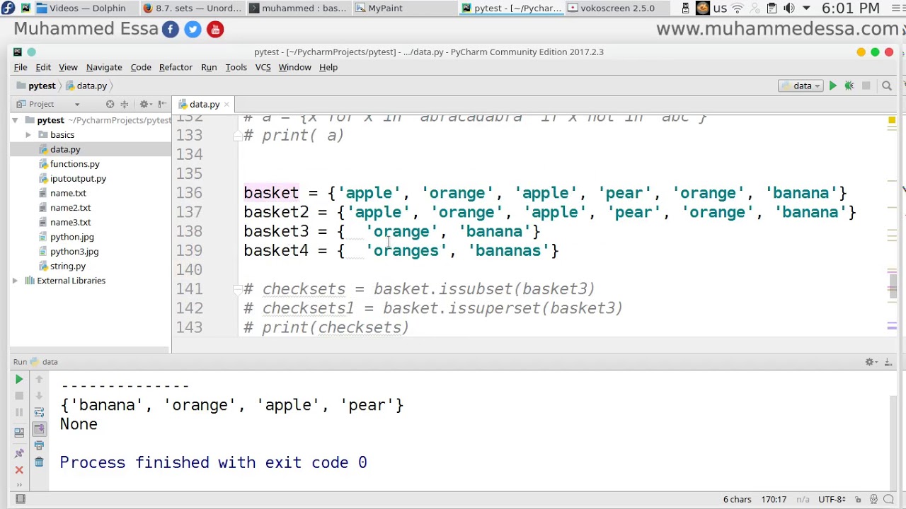 39 Python 3 Data Structures Sets Youtube