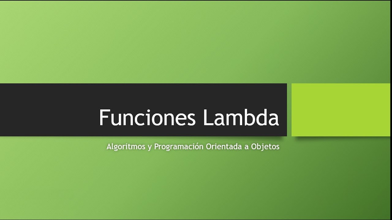 Funciones Lambda En Python Youtube