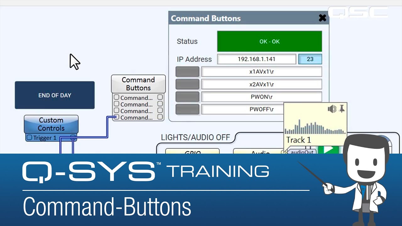 Q Sys Control 101 Command Buttons Ge Youtube