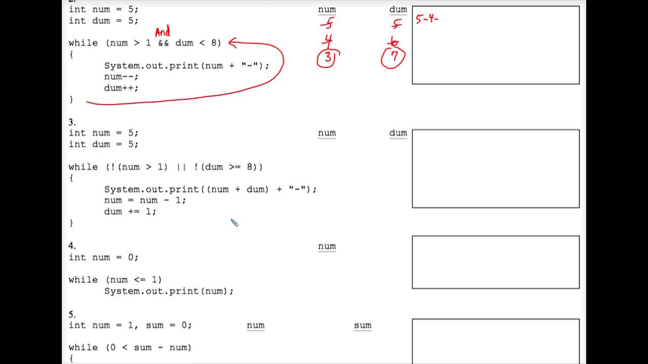 Java While Loop Worksheet 2 Youtube