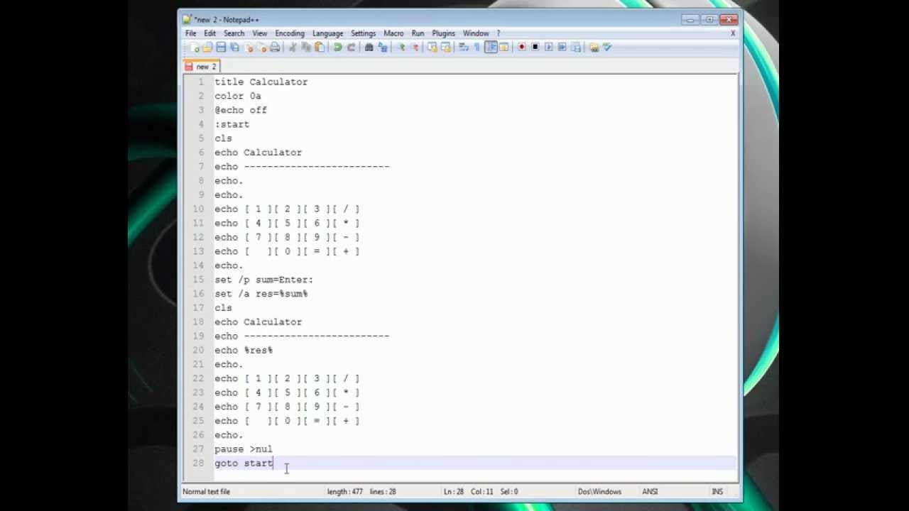 Batch Scripting 1 Calculator Youtube