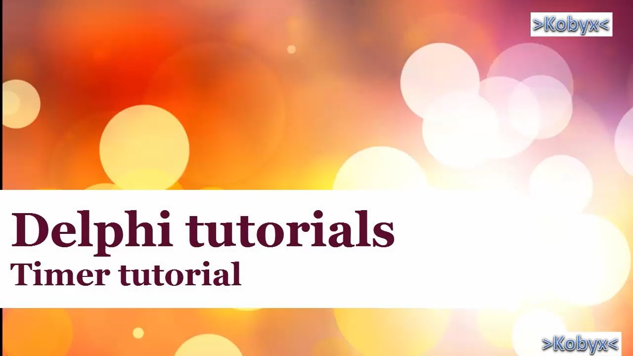 Timer Delphi Tutorial Youtube