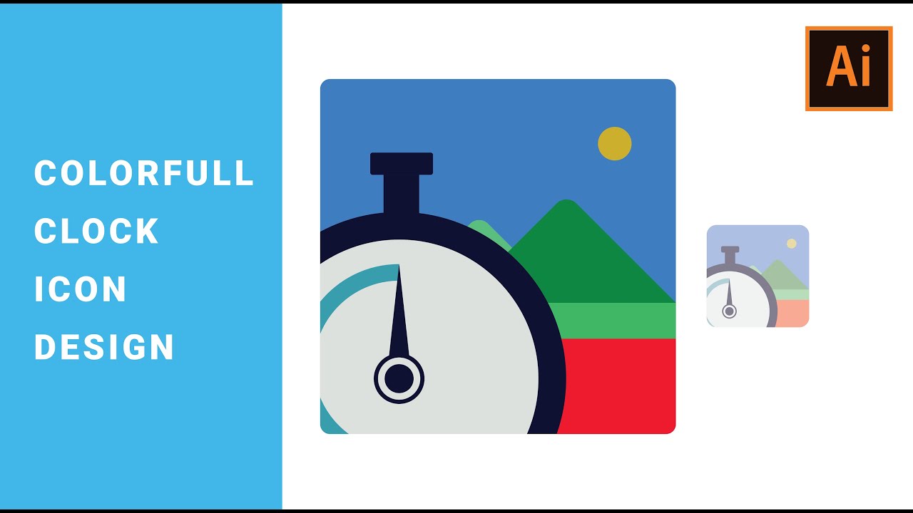 Clock Icon Design Illustrator Illustrator Tutorial Adobe Illustrator