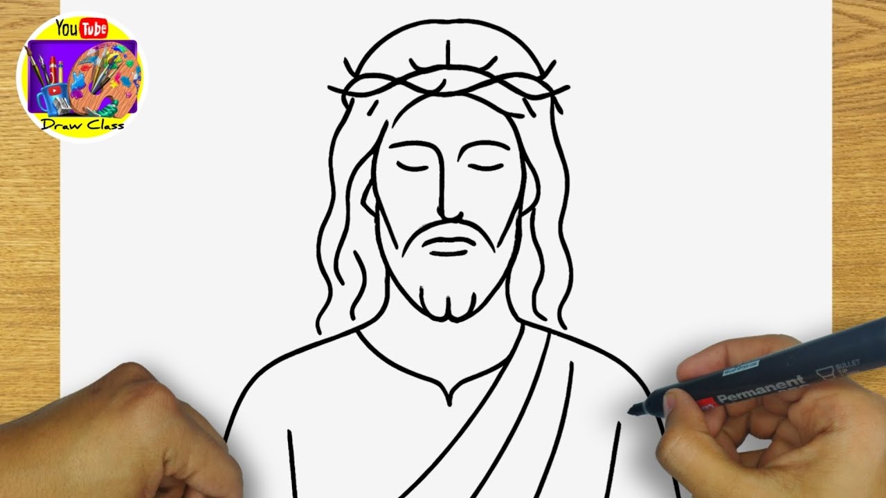 How To Draw Jesus Christ Step By Step Drawing Jesus Christ Easy Youtube