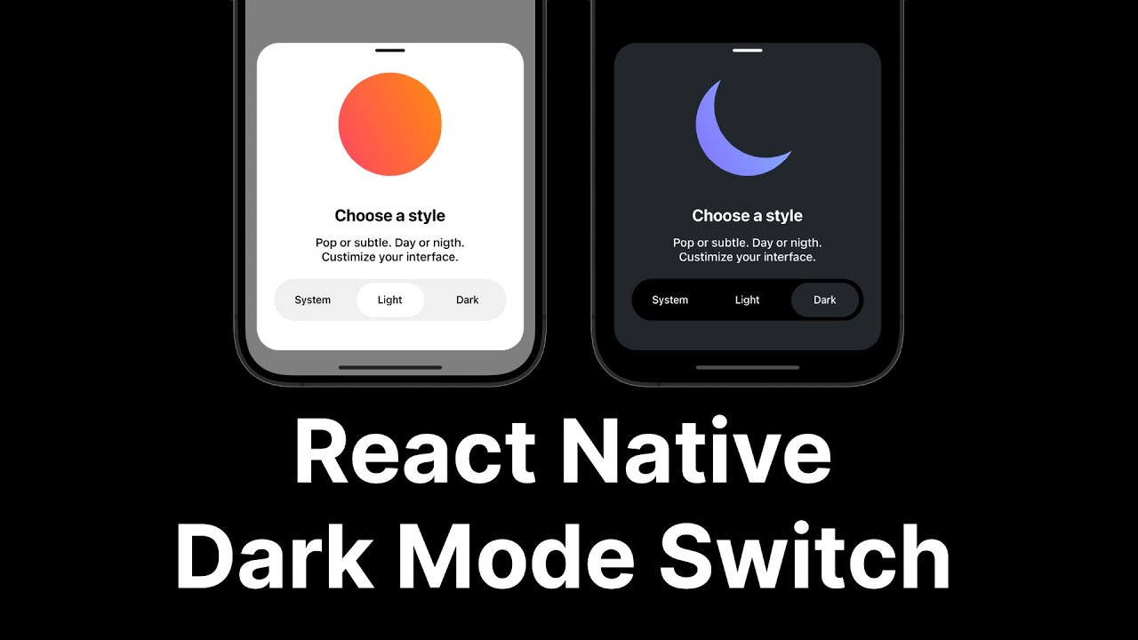 React Native Dark Mode Switch Youtube
