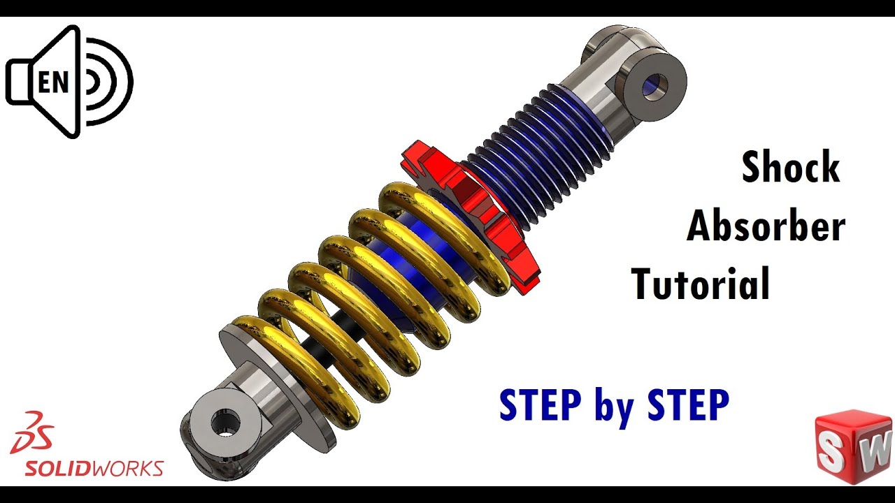 Shock Absorber Assembly Solidworks Tutorial 2021 Step By Step Learn
