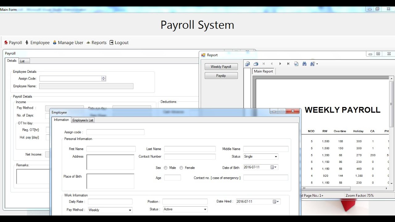 Payroll Management System In Vb Net With Full Source Code Free To