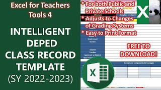 Intelligent Deped Class Record Template Sy 2022 2023 Excel For Teachers Carlo Excels Carlo ...