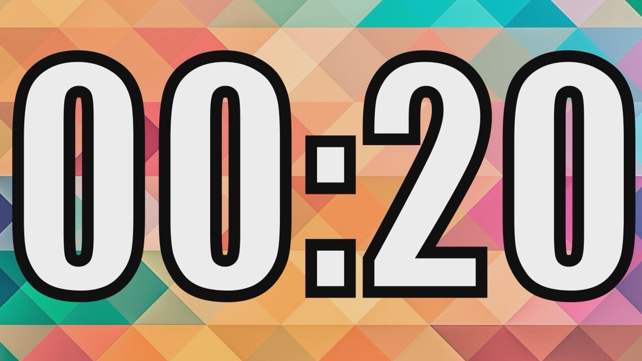 20 Seconds Timer With Colorful Background 20 Seconds Countdown With