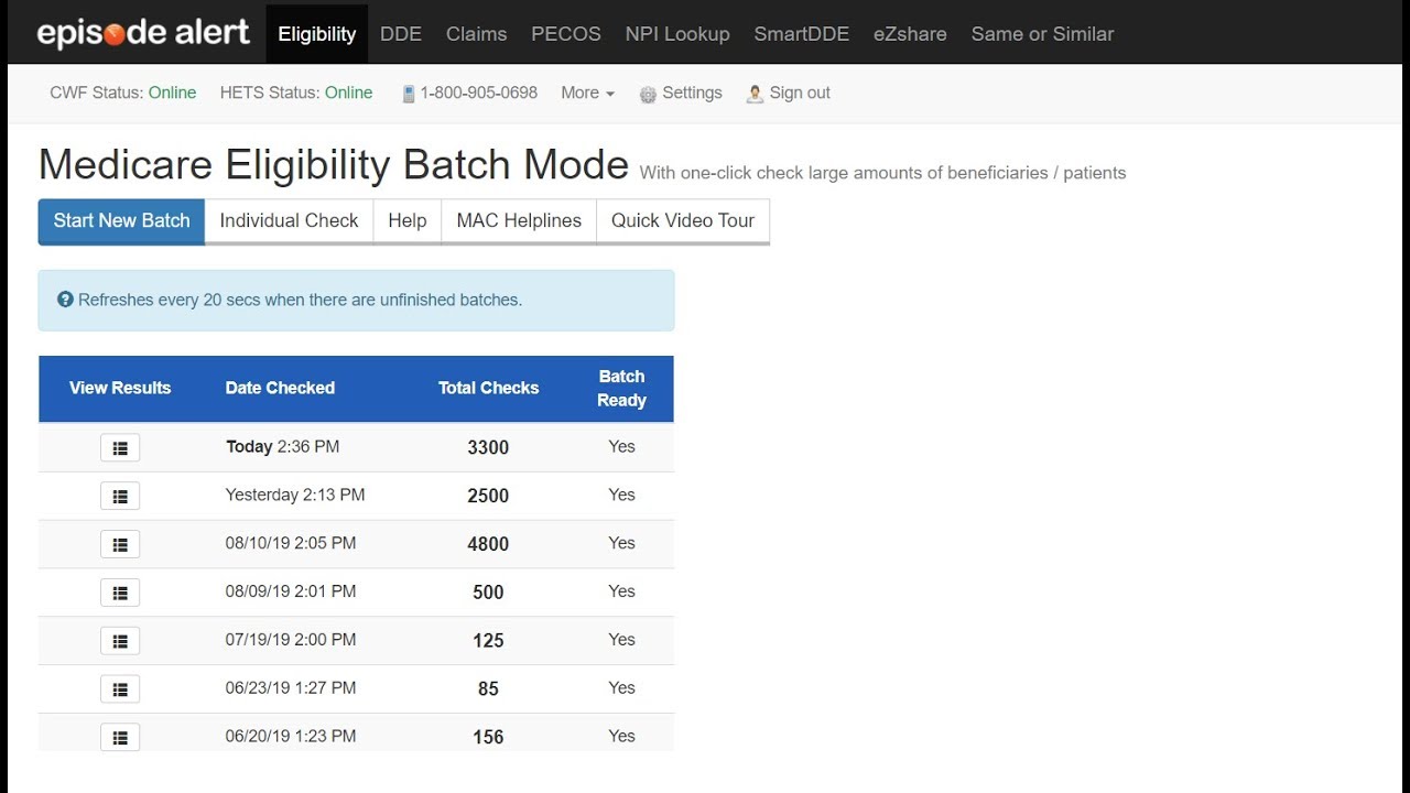 Batchmode Medicare Eligibility Episode Alert Youtube
