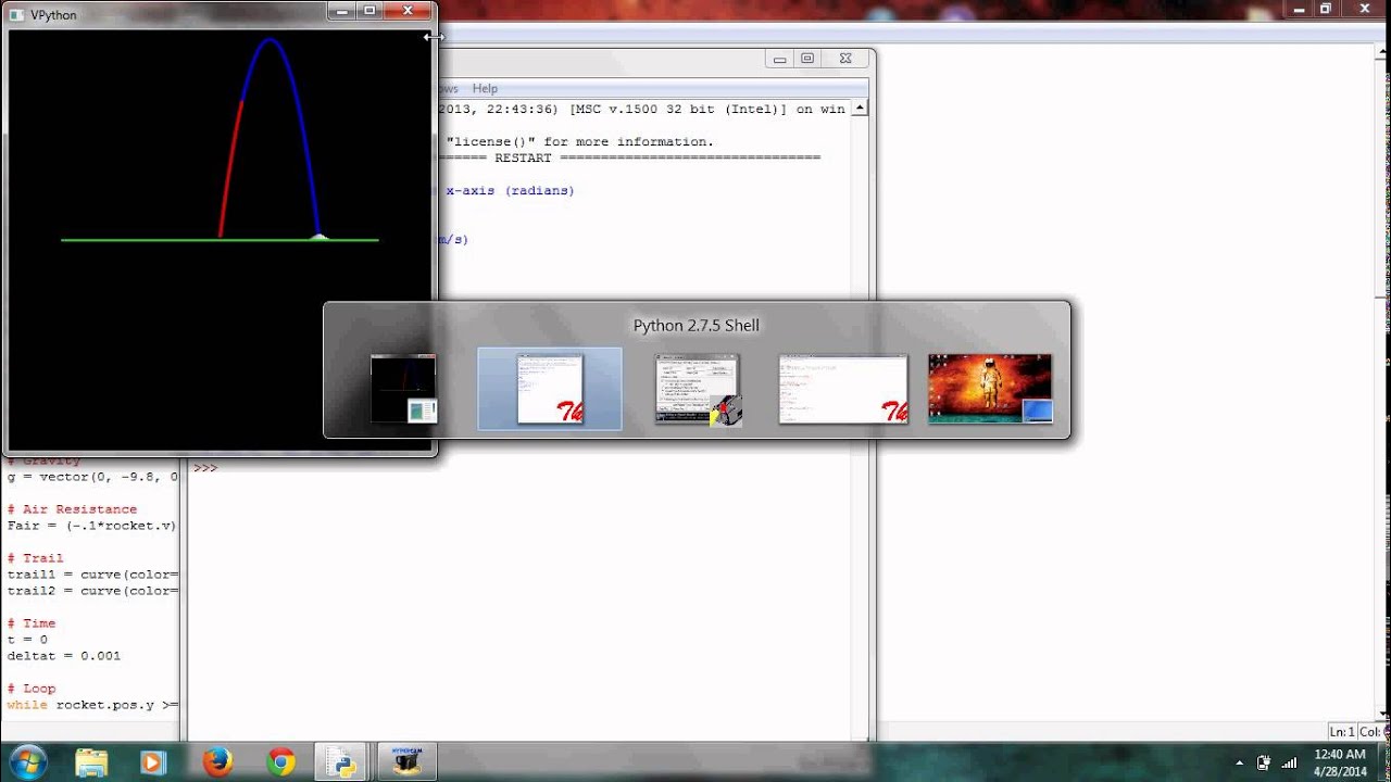 Projectile Motion With Vpython Youtube