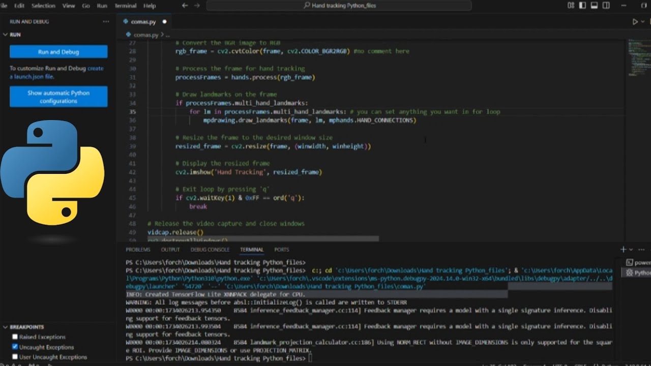 Easy Hand Tracker In Python Youtube