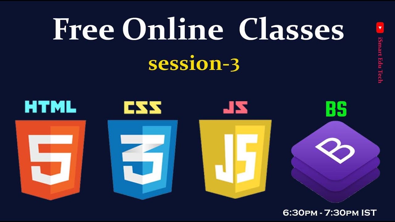 Html Css Bootstrap And Javascript Free Live Classes Session 3 Youtube