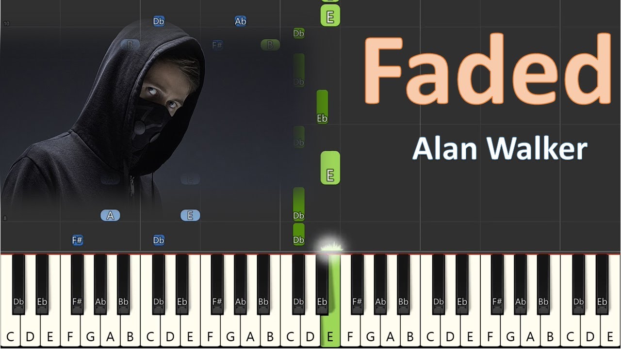 Alan Walker Faded Easy Piano Tutorial Youtube