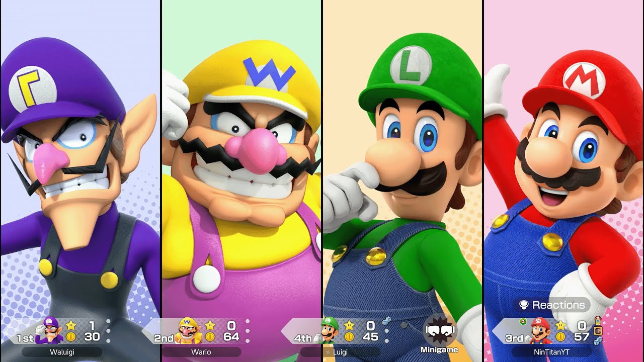 Super Mario Party Jamboree Mario Vs Luigi Vs Wario Vs Waluigi