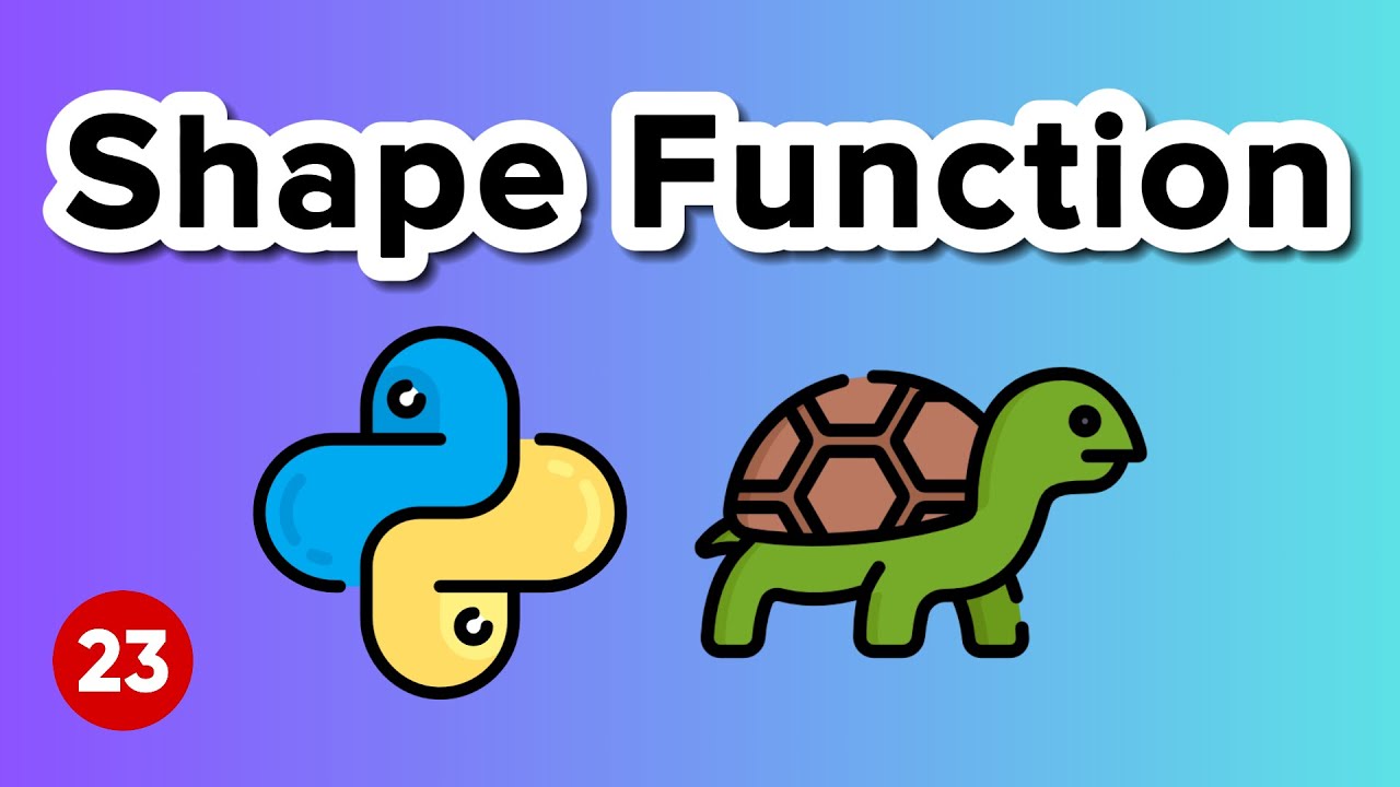 Shape Function Python Turtle Graphics Tutorial 23 Youtube