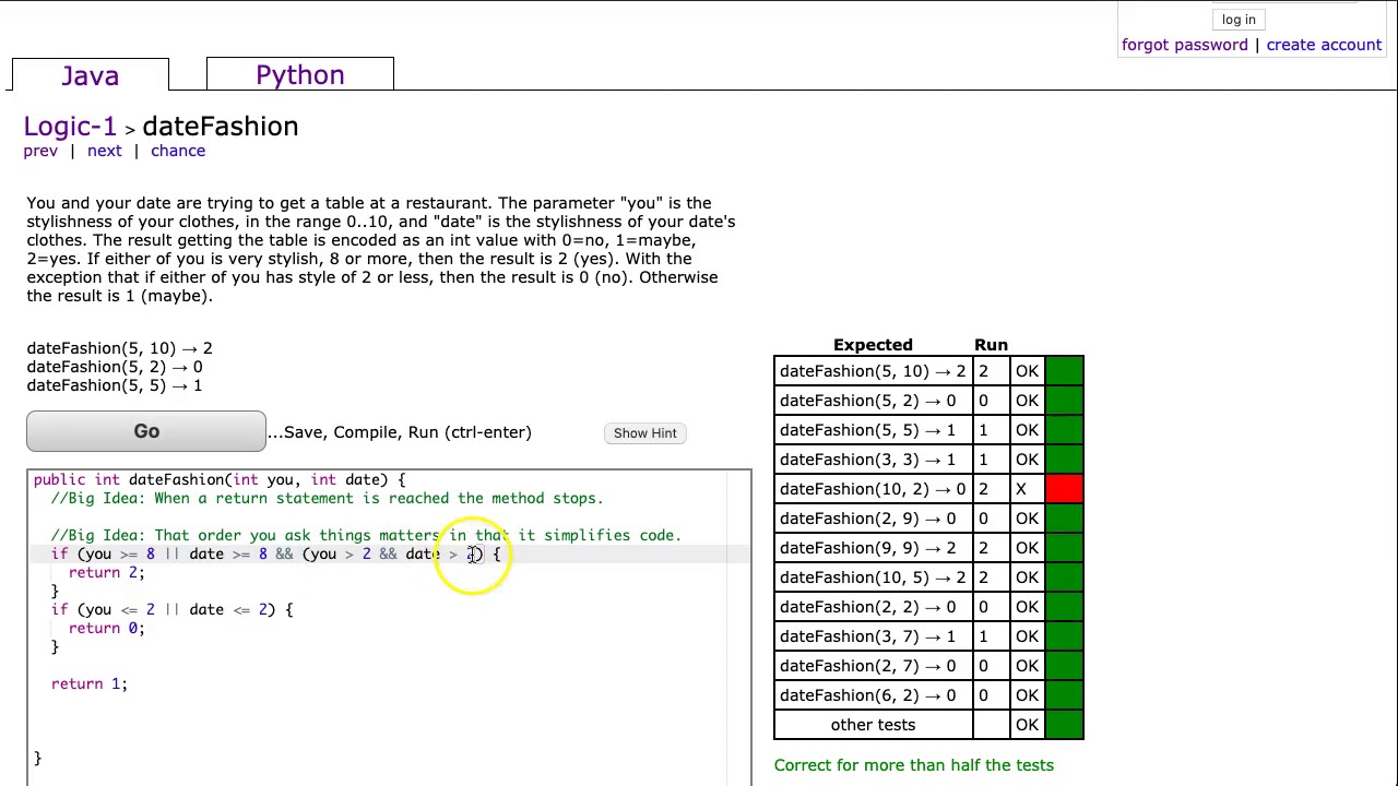 Codingbat Datefashion Java Youtube
