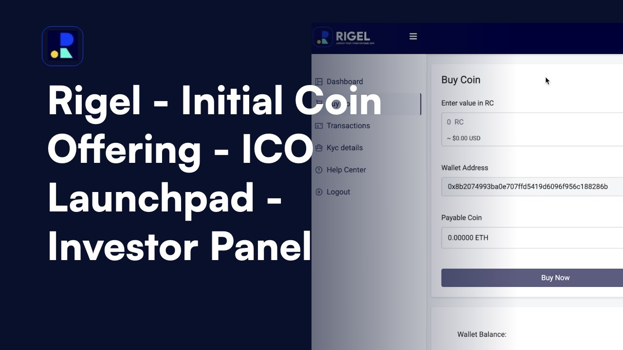 Rigel Ico Launchpad Product Walkthrough Investor Panel Solulab
