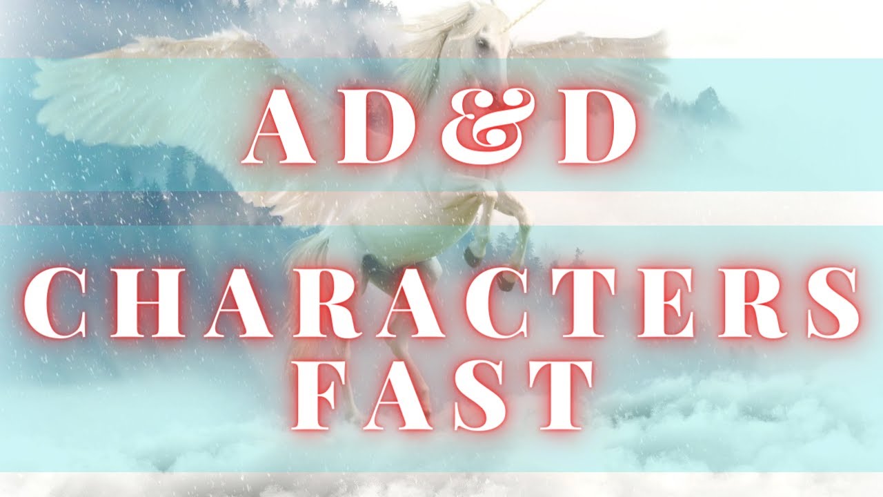 Ad D 1e Create Characters Fast Youtube