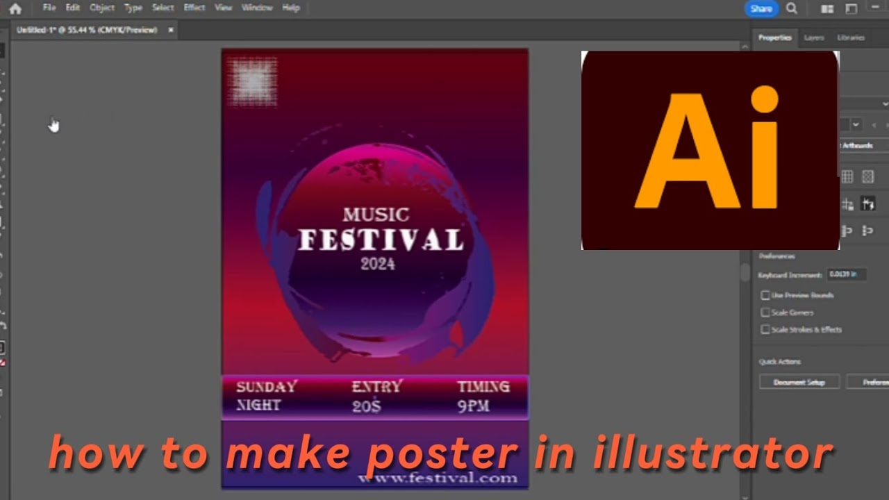How To Make Poster In Illustrator Adobe Illustrator Youtube