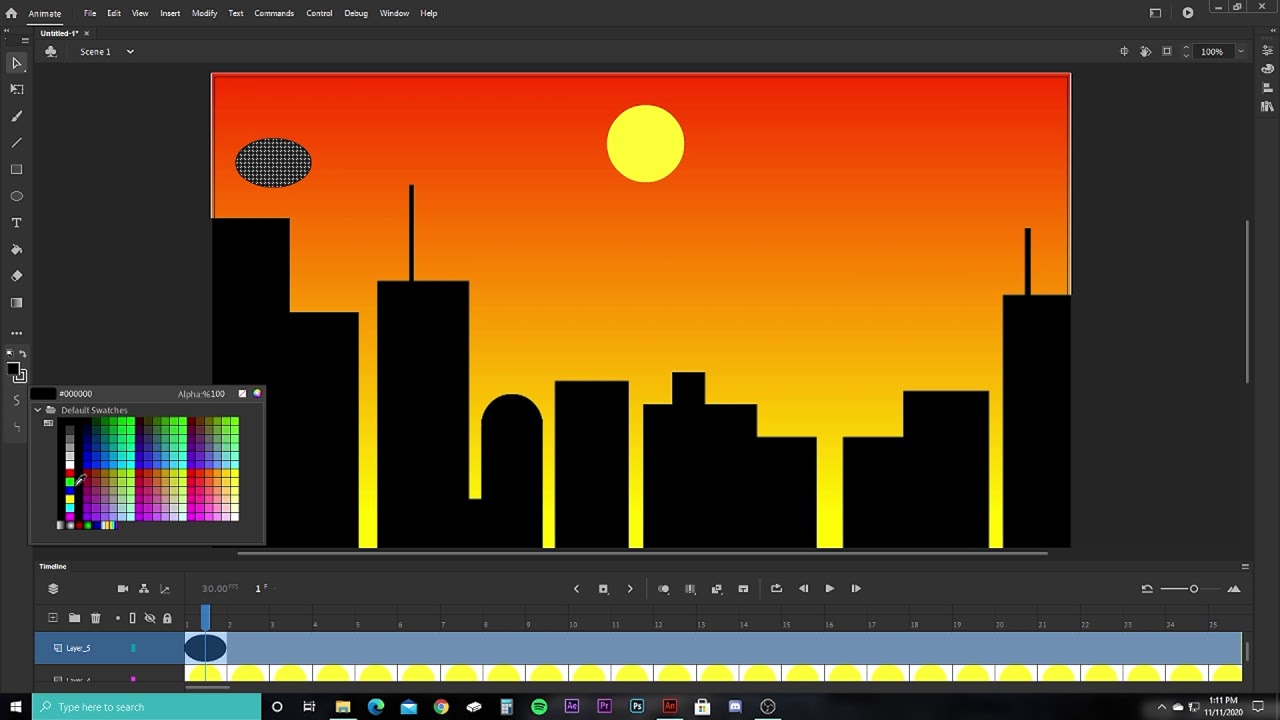 Adobe Animate Tutorial 1 Sunset Youtube