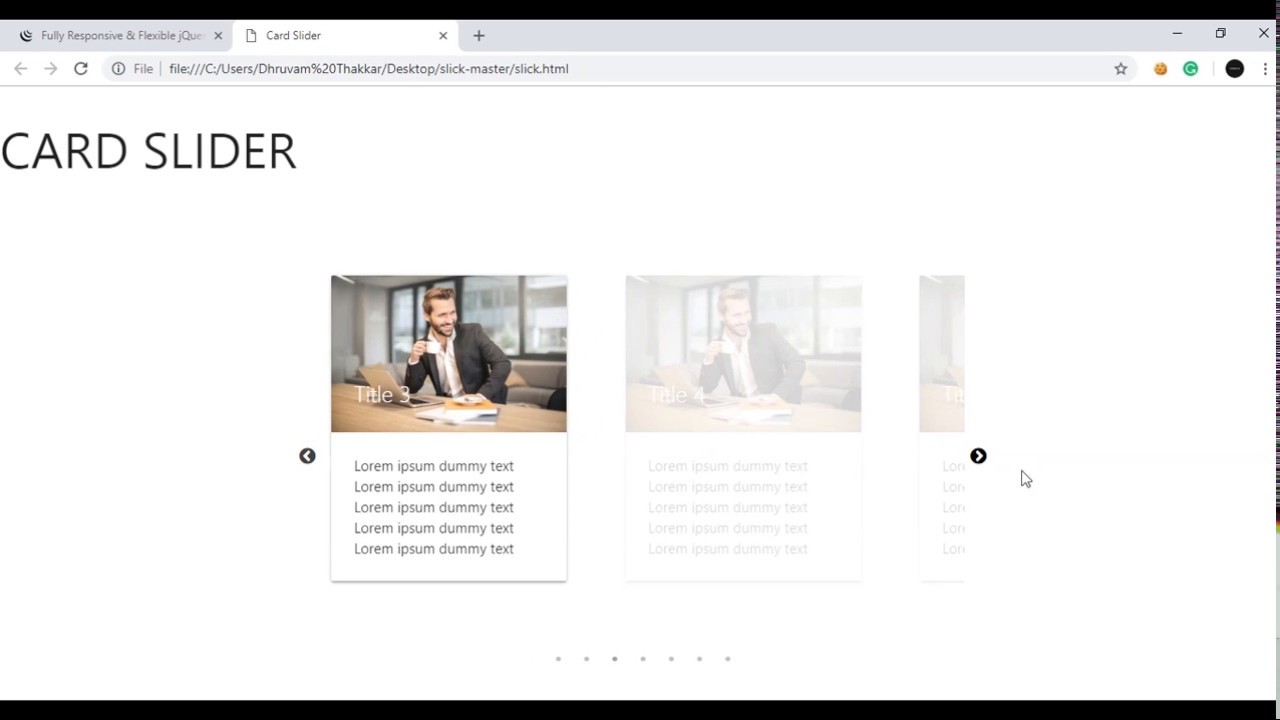 Card Slider Using Slick Only Html Css Youtube