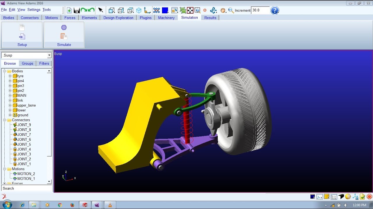 Suspension System Test In Msc Adams View Youtube