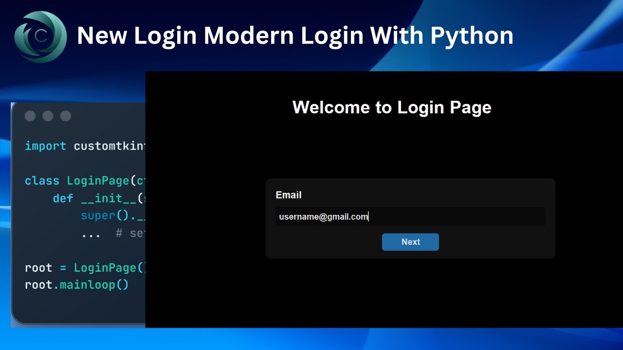 Modern Animated Login Window With Python Customtkinter Youtube