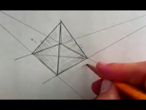 Drawing A 2 Point Perspective Pyramid Youtube