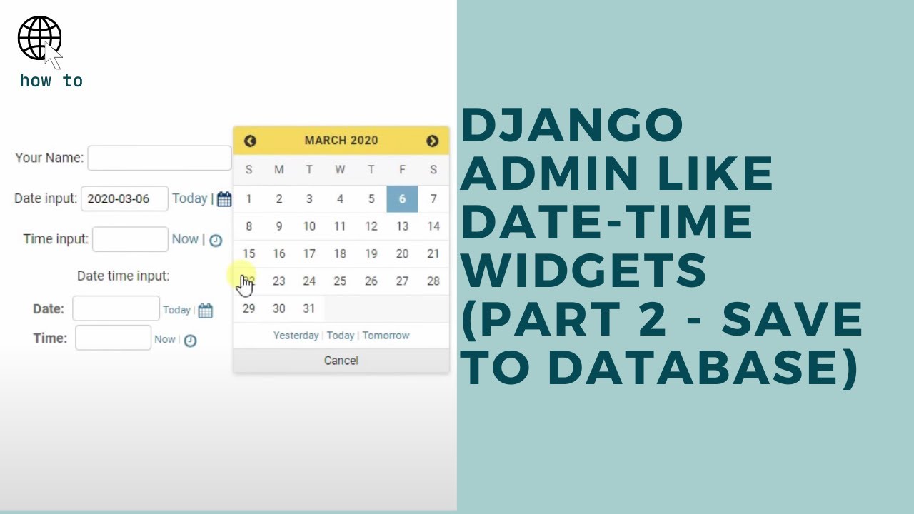 Create Django Admin Like Date Time Widget Part 2 Save To Database