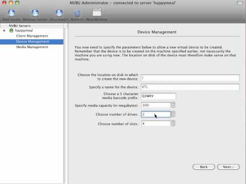 Netvault Backup Os X Vtl Creation Youtube