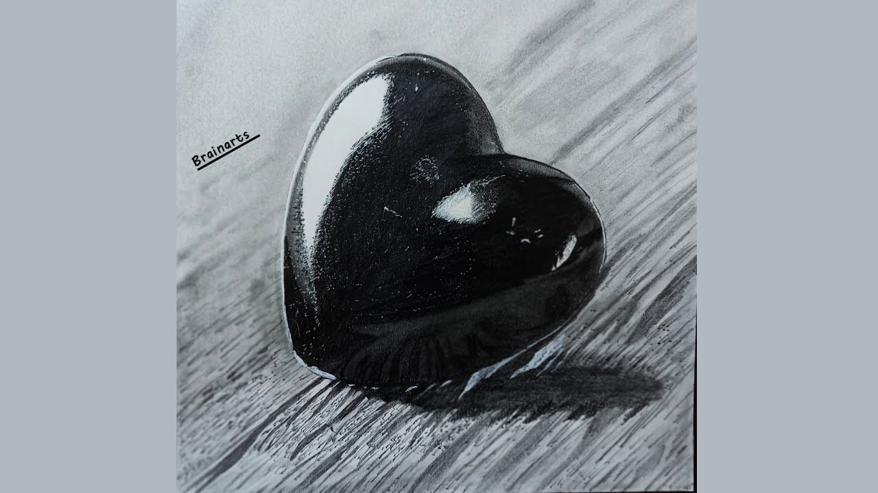 How To Draw 3d Heart ôöñ å With Pencil Step By Step Youtube