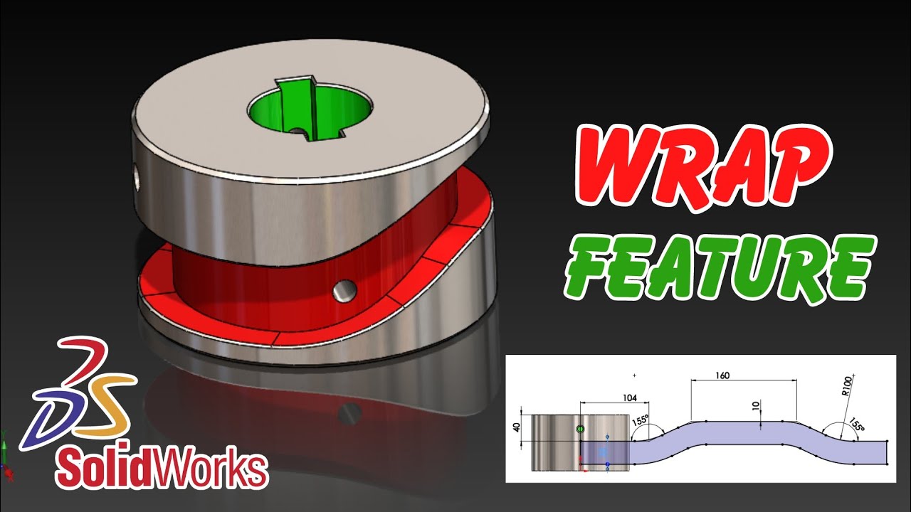 How To Use Wrap Feature In Solidworks Solidworks Tutorial Youtube