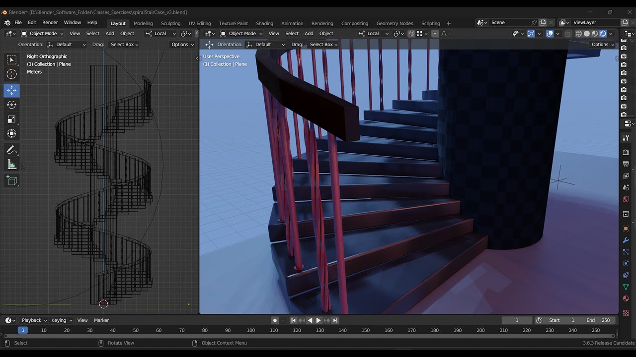 How To Model A Spiral Staircase In Blender Youtube