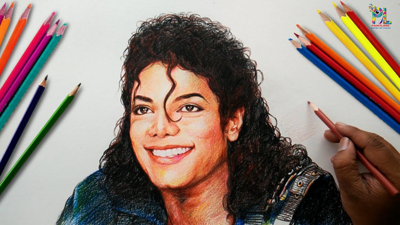 Drawing Michael Jackson And Coloring With Pencils Youtube