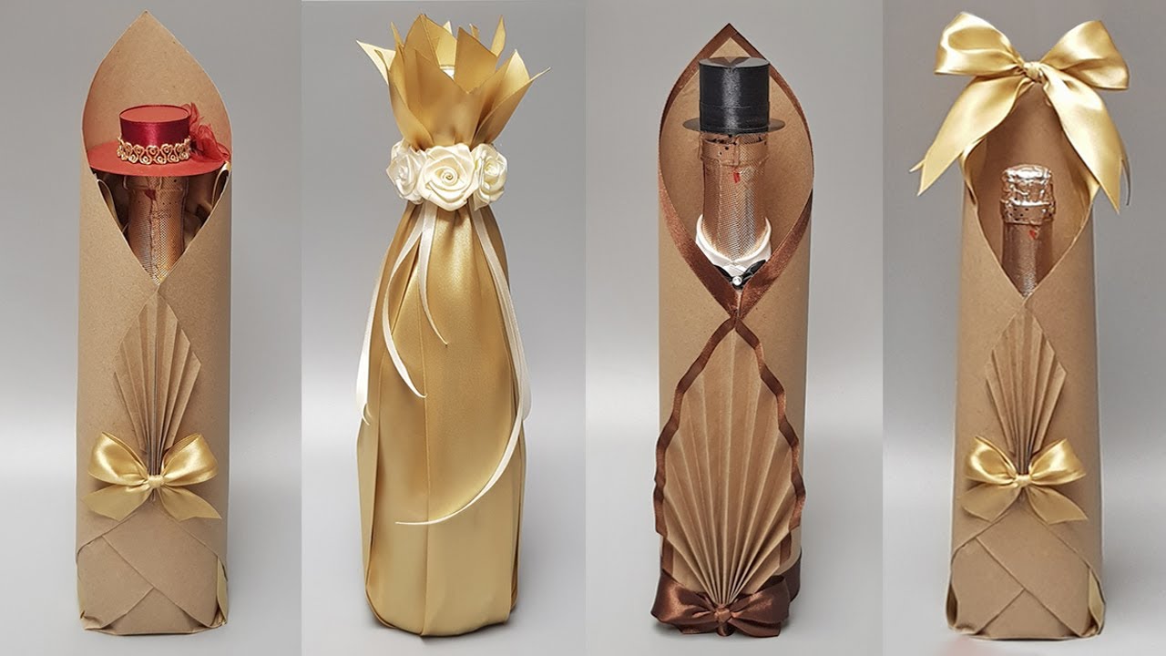 Diyёяшн3 Elegant Gift Wrapping Ideas For Champagneёяснhow To Gift Wrap A