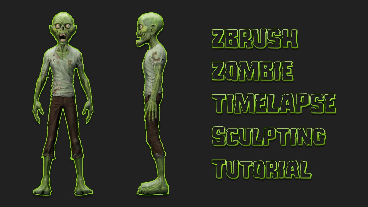 Sculpting A Zombie In Zbrush Time Lapse Tutorial 3dipscreation