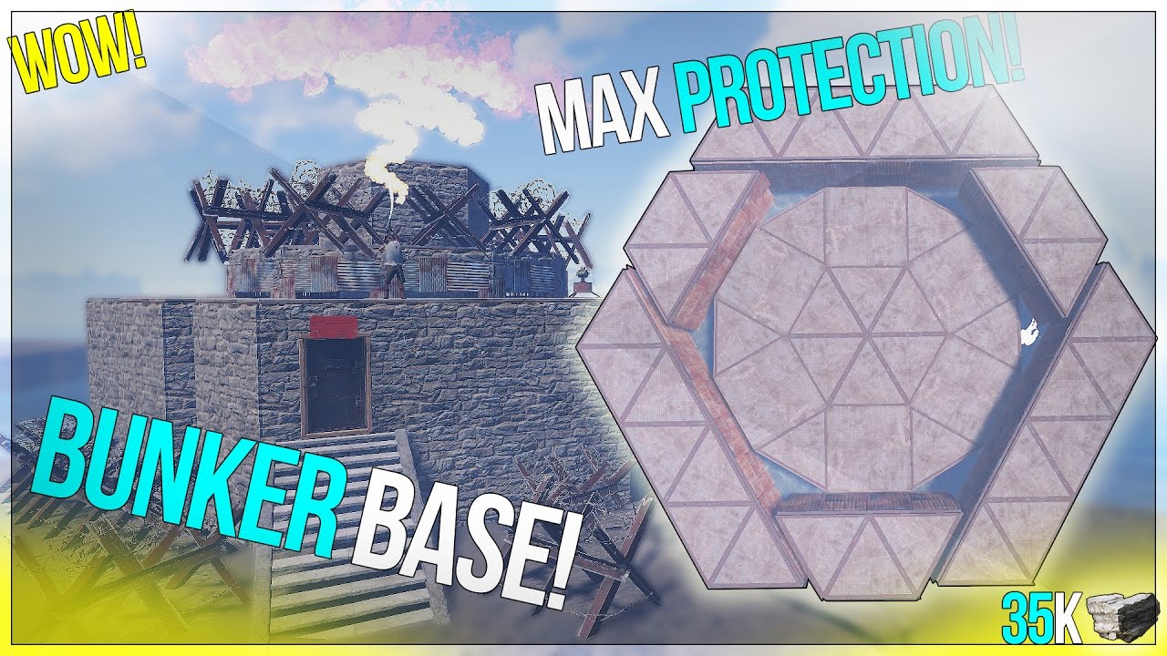 Bunker Base Defensive Solo Duo Trio Base Rust Base Building