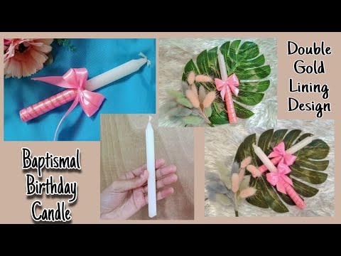 Diy Baptism Candle How To Make Baptismal Candle Double Gold Lining