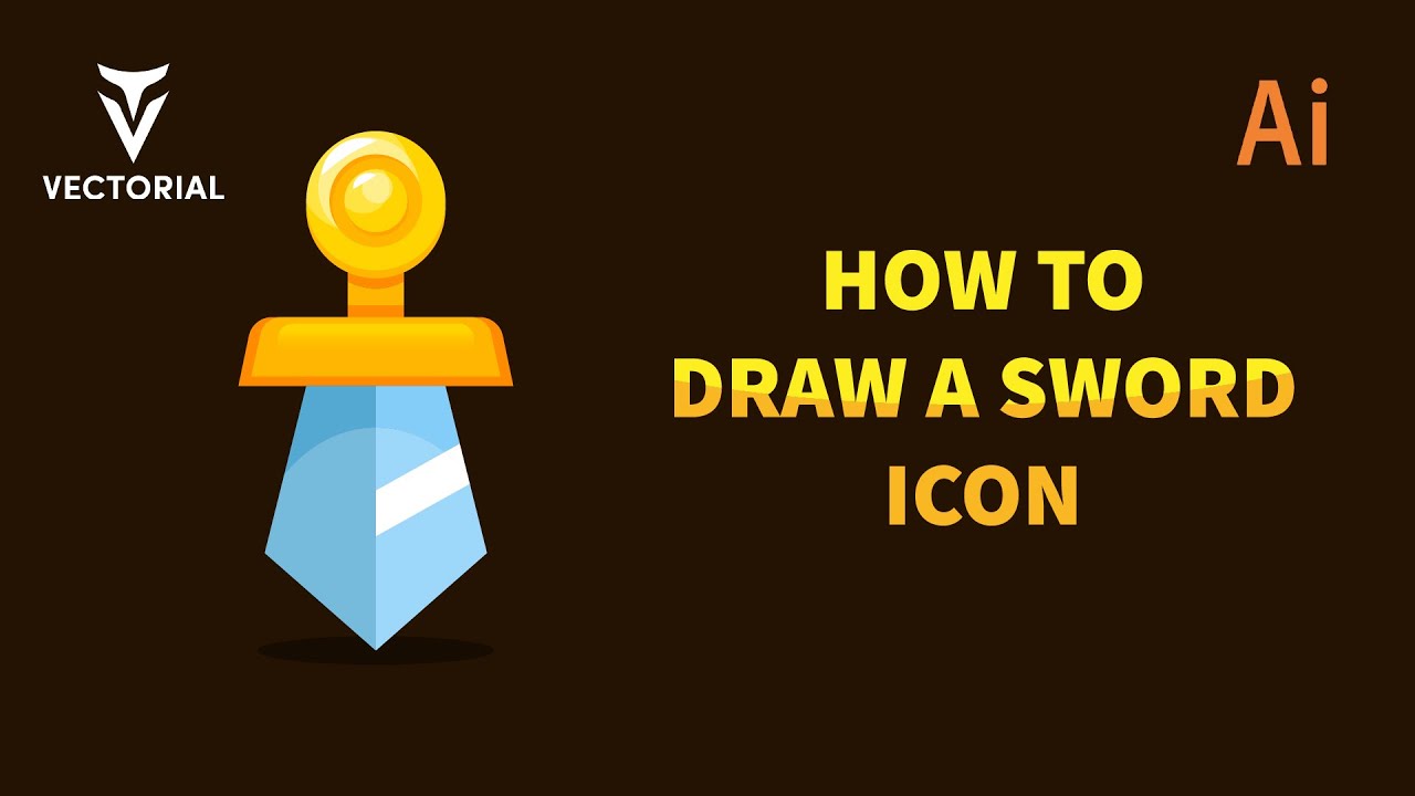 How To Draw A Sword Icon In Adobe Illustrator Youtube