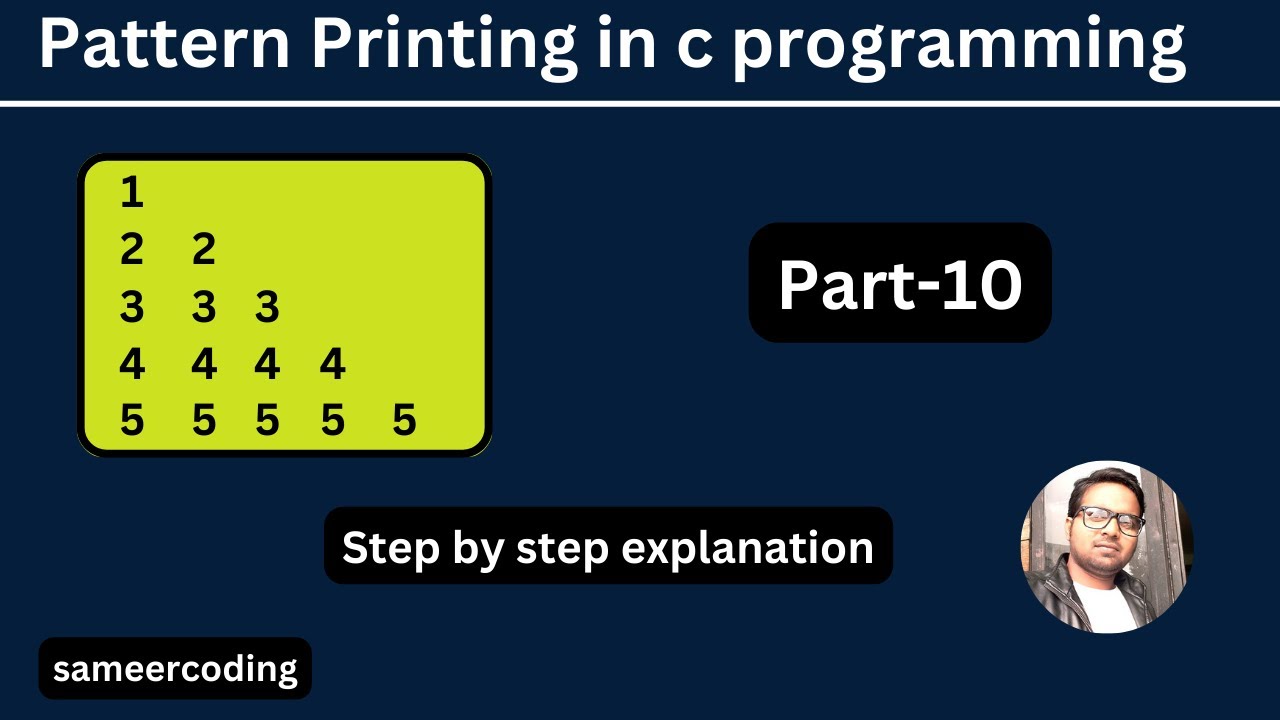 Number Pattern In C Programming Pattern Printing In C Number