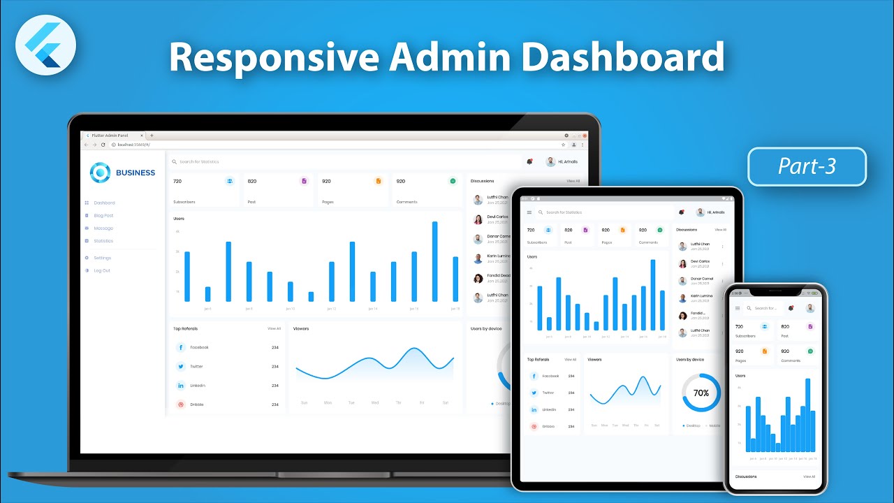 Responsive Admin Dashboard Or Panel Using Flutter Flutter Web Ui