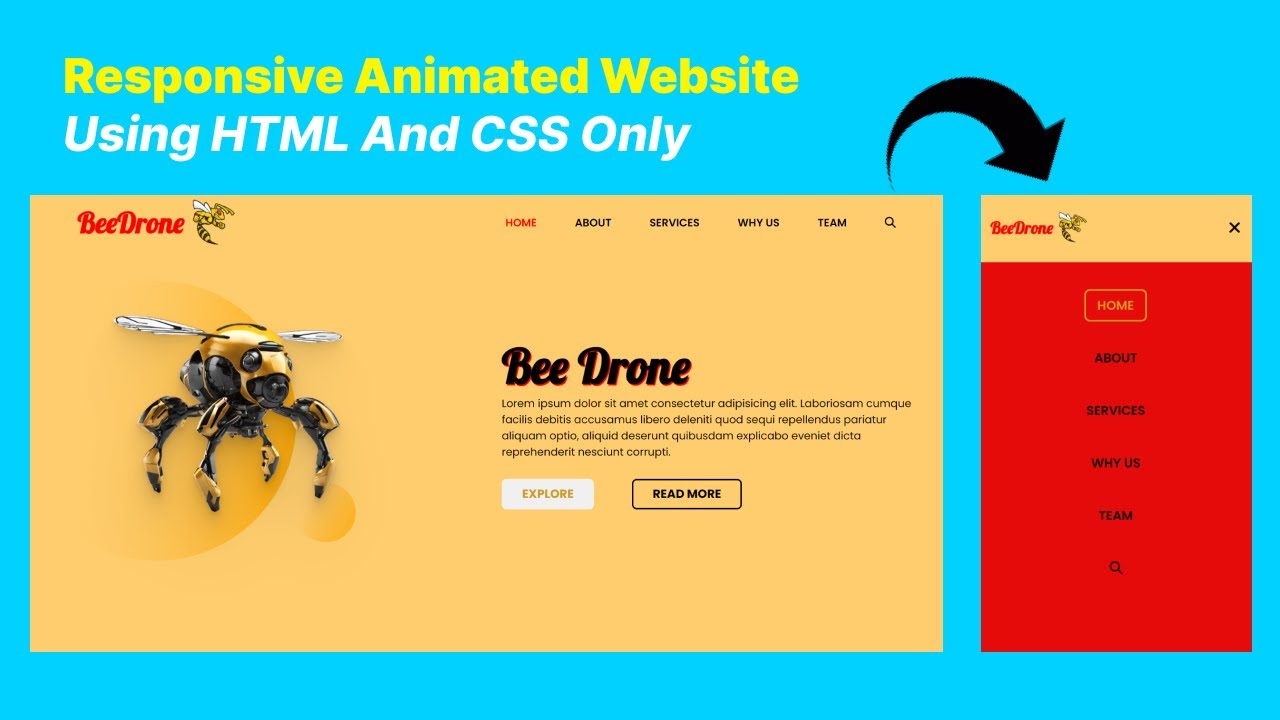 How To Make A Website Using Html And Css Responsive Animated Website