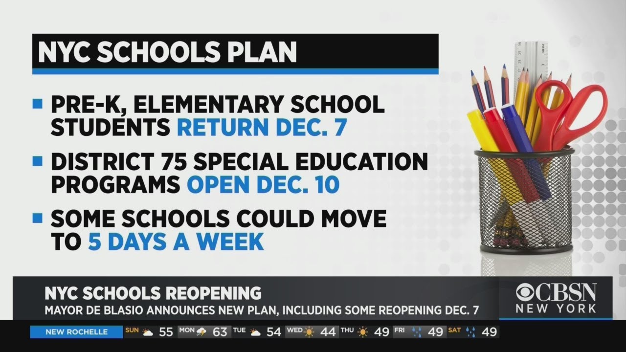 Nyc Public Schools To Begin Reopening In Phases On Dec 7 Youtube