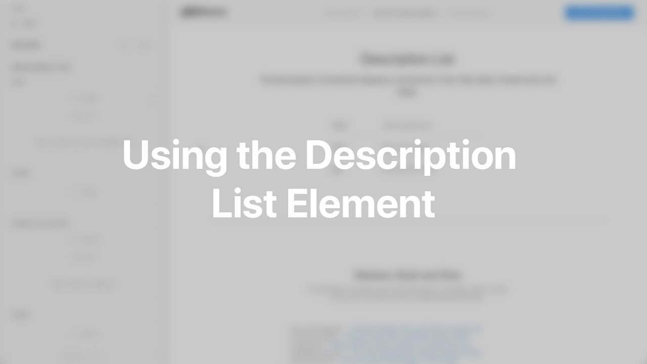 Using The Description List Element Yootheme Documentation Youtube