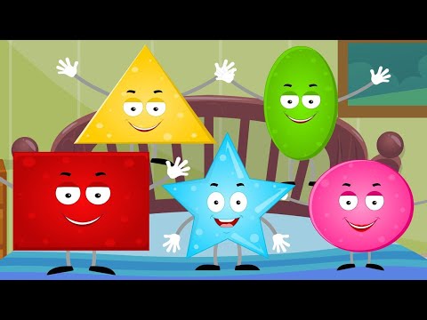 Five Little Shapes Jumping On The Bed Shapes Song Learn Shapes Kids