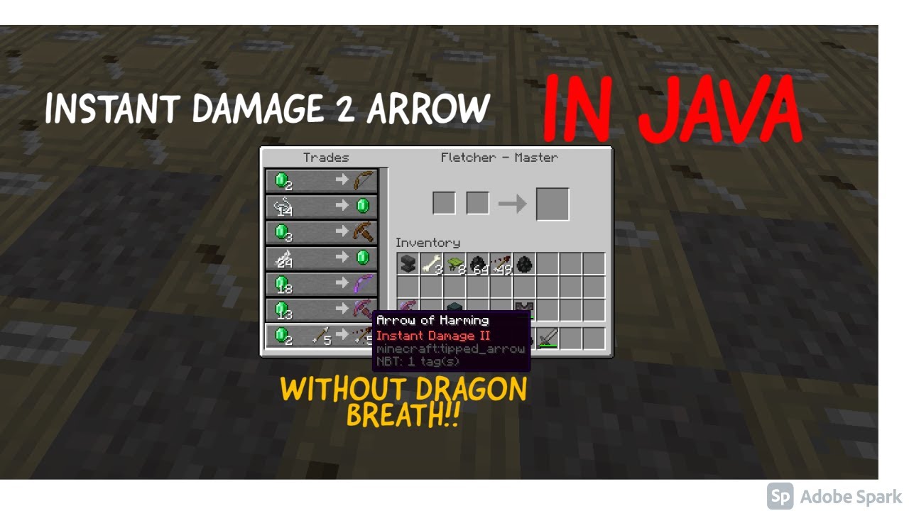 Make Instant Damage 2 Arrows Without Dragon Breath In Java Youtube
