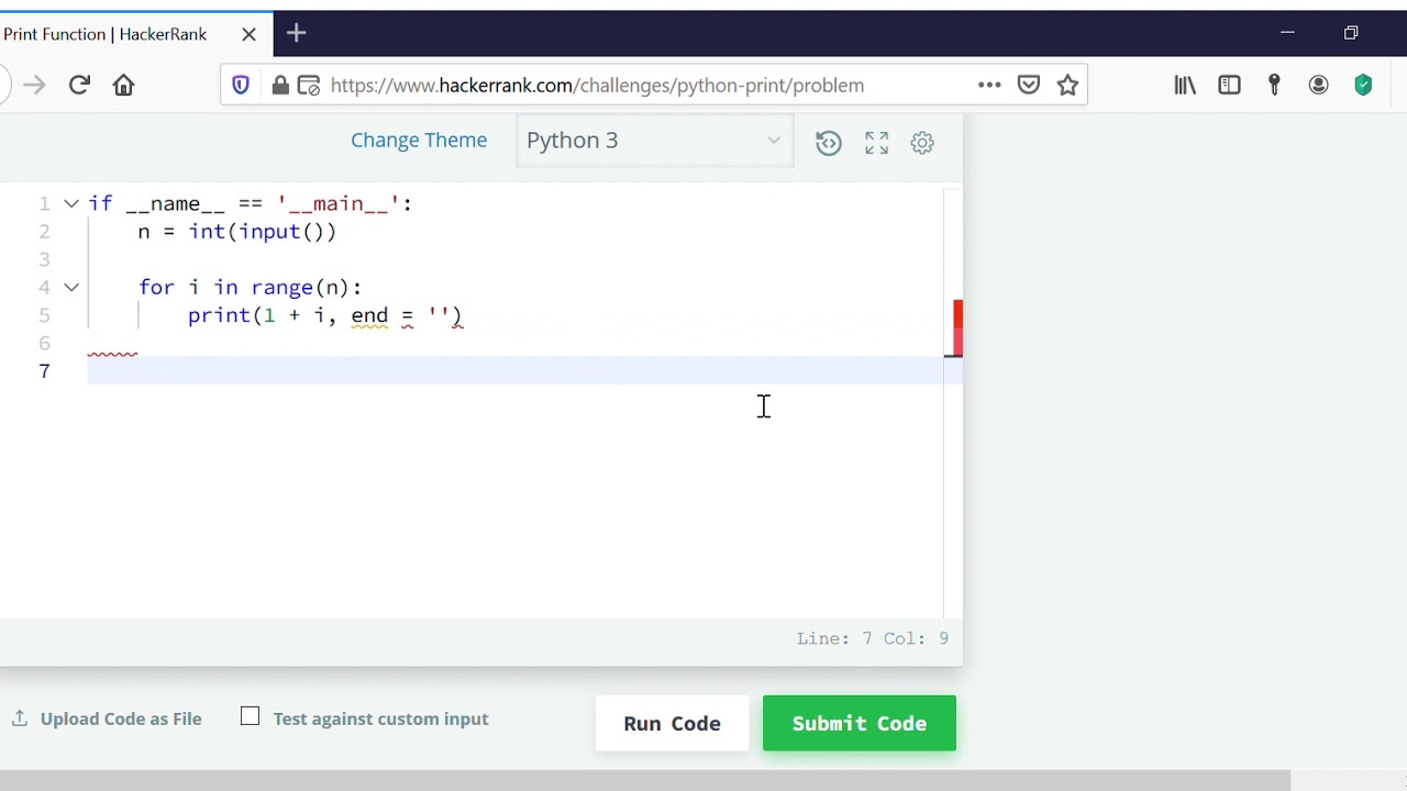 Print Function Hackerrank Python Youtube