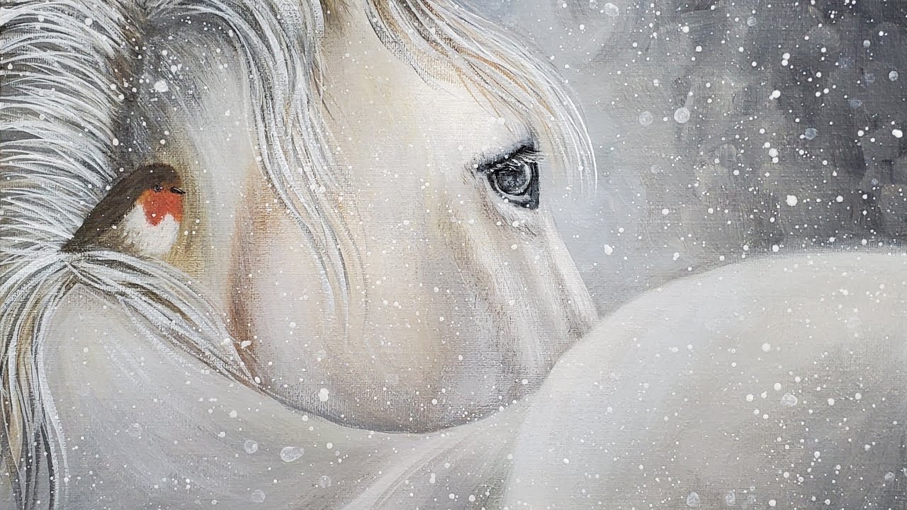 Beautiful White Horse Paintings